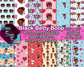 Seamless Digital Paper, Betty Boop Patterns, Scrapbooking, Seamless ...