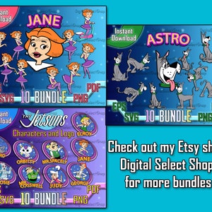 The Jetsons Svg Pack, Rosie Jetson, Retro Cartoon, Svg Bundle, Layered ...