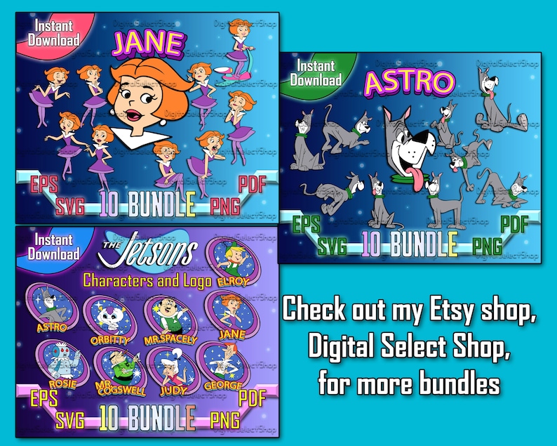 The Jetsons Svg Pack, Rosie Jetson, Retro Cartoon, Svg Bundle, Layered ...