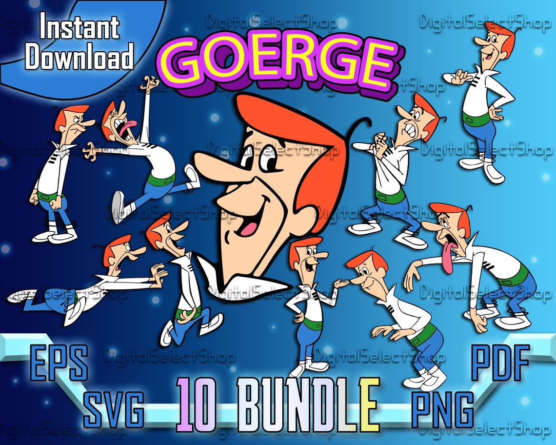 The Jetsons Svg Pack, George Jetson, Retro Cartoon, Svg Bundle, Layered ...