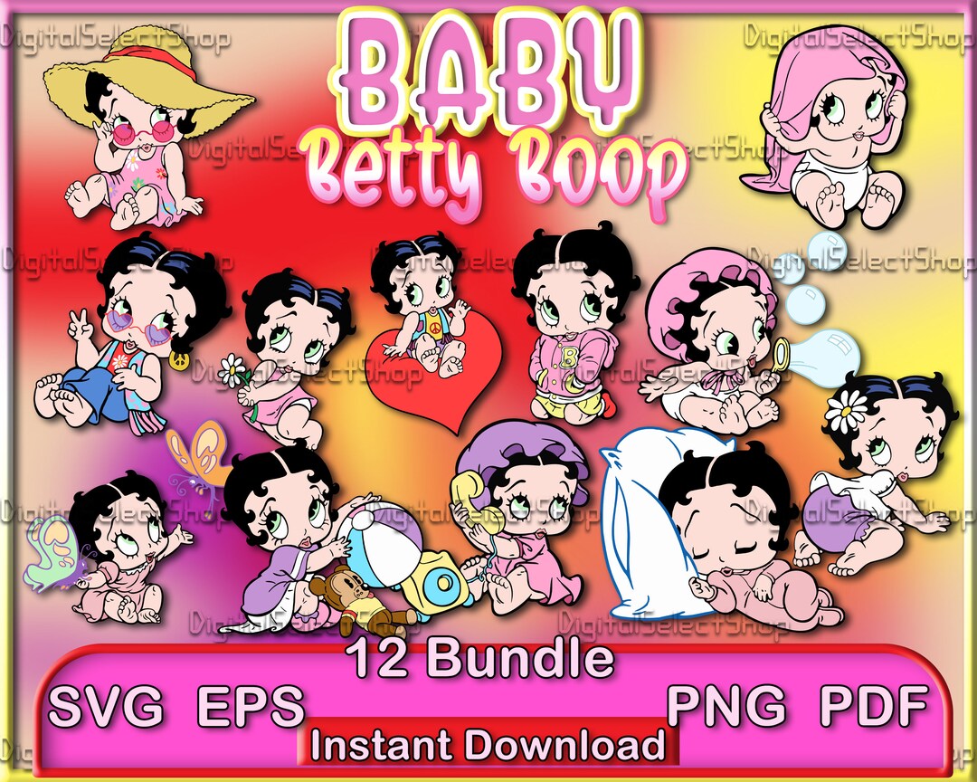 Baby Svg Bundle, Baby Betty Boop Svg, Layered Svg, PNG, PDF, EPS, Files ...