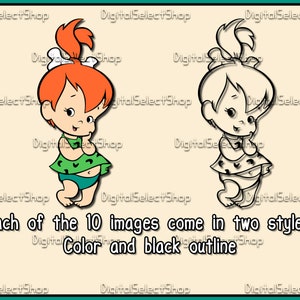 Pebbles Flintstones Svg Bundle, Svg Pack, Layered Svg, PNG, PDF, EPS ...