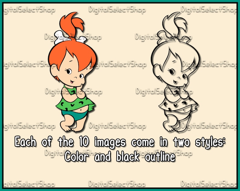 Pebbles Flintstones Svg Bundle, Svg Pack, Layered Svg, PNG, PDF, EPS ...