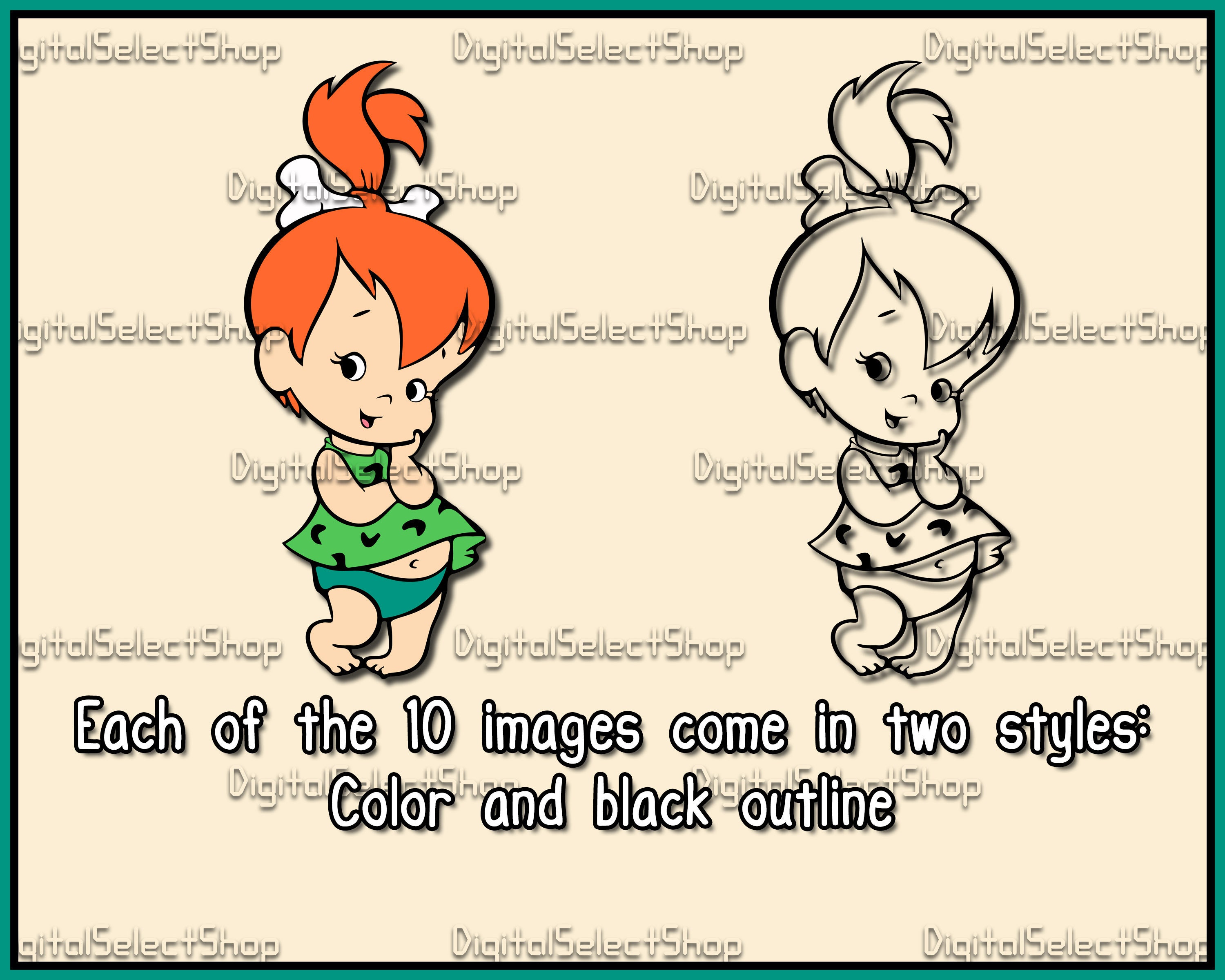 Pebbles Flintstones Svg Bundle, Svg Pack, Layered Svg, PNG, PDF, EPS ...