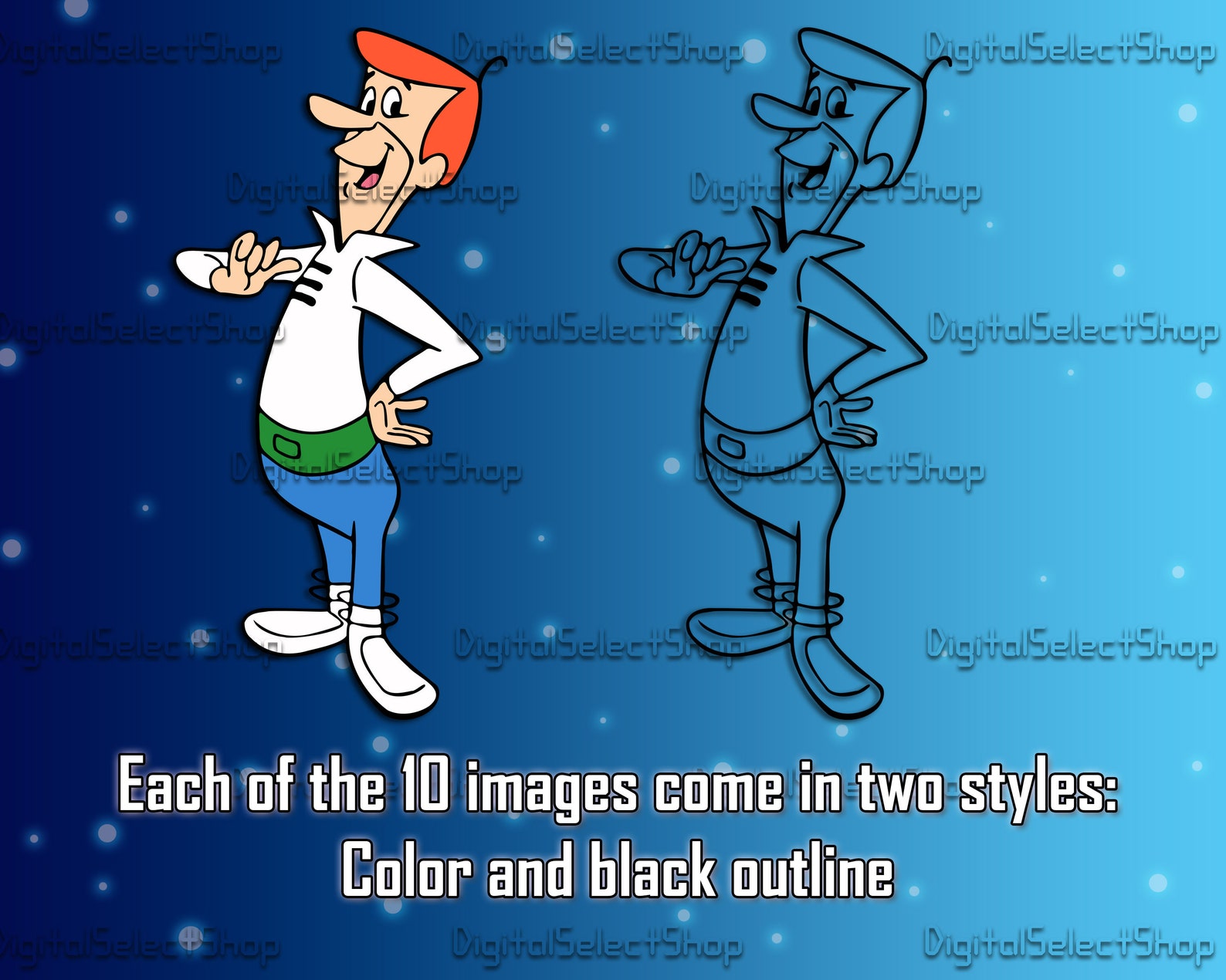 The Jetsons Svg Pack, George Jetson, Retro Cartoon, Svg Bundle, Layered ...