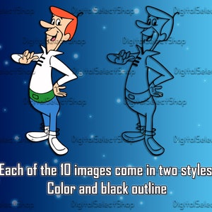 The Jetsons Svg Pack, George Jetson, Retro Cartoon, Svg Bundle, Layered ...