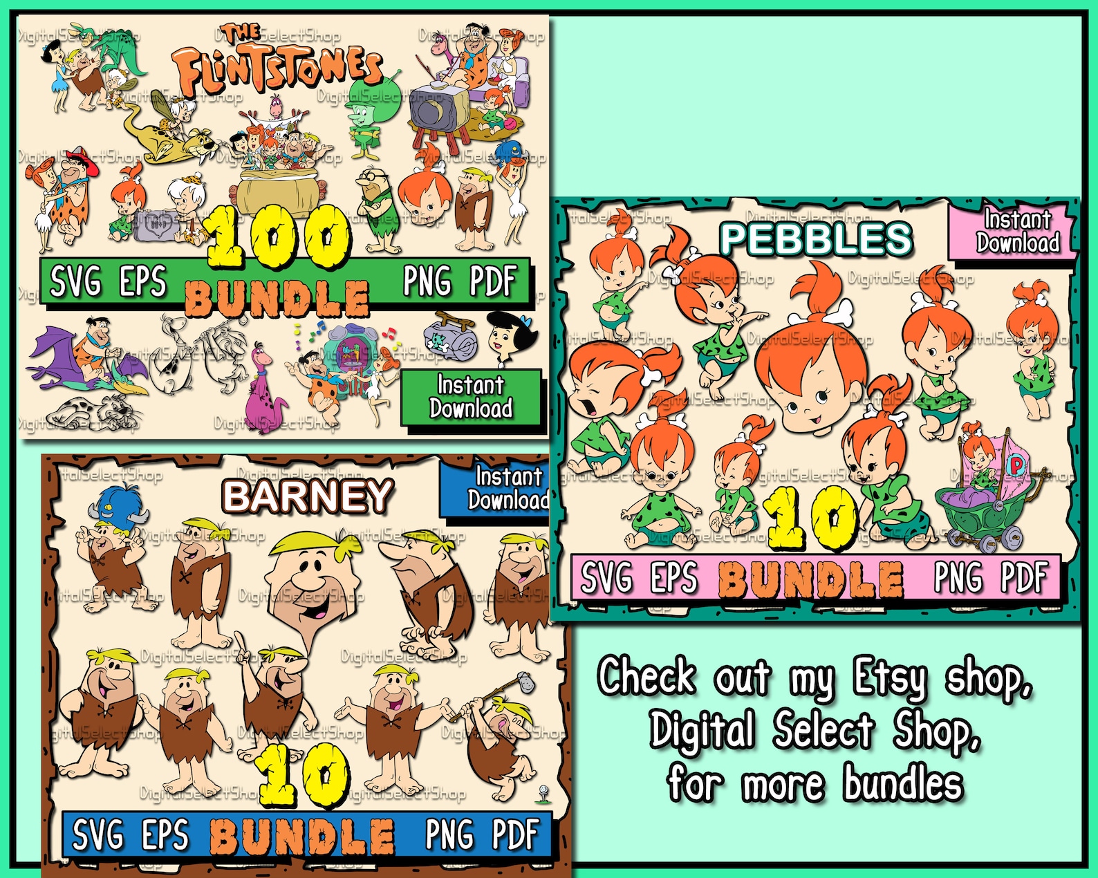 Fred Flintstones Svg Bundle, Svg Pack, Layered Svg, PNG, PDF, EPS ...