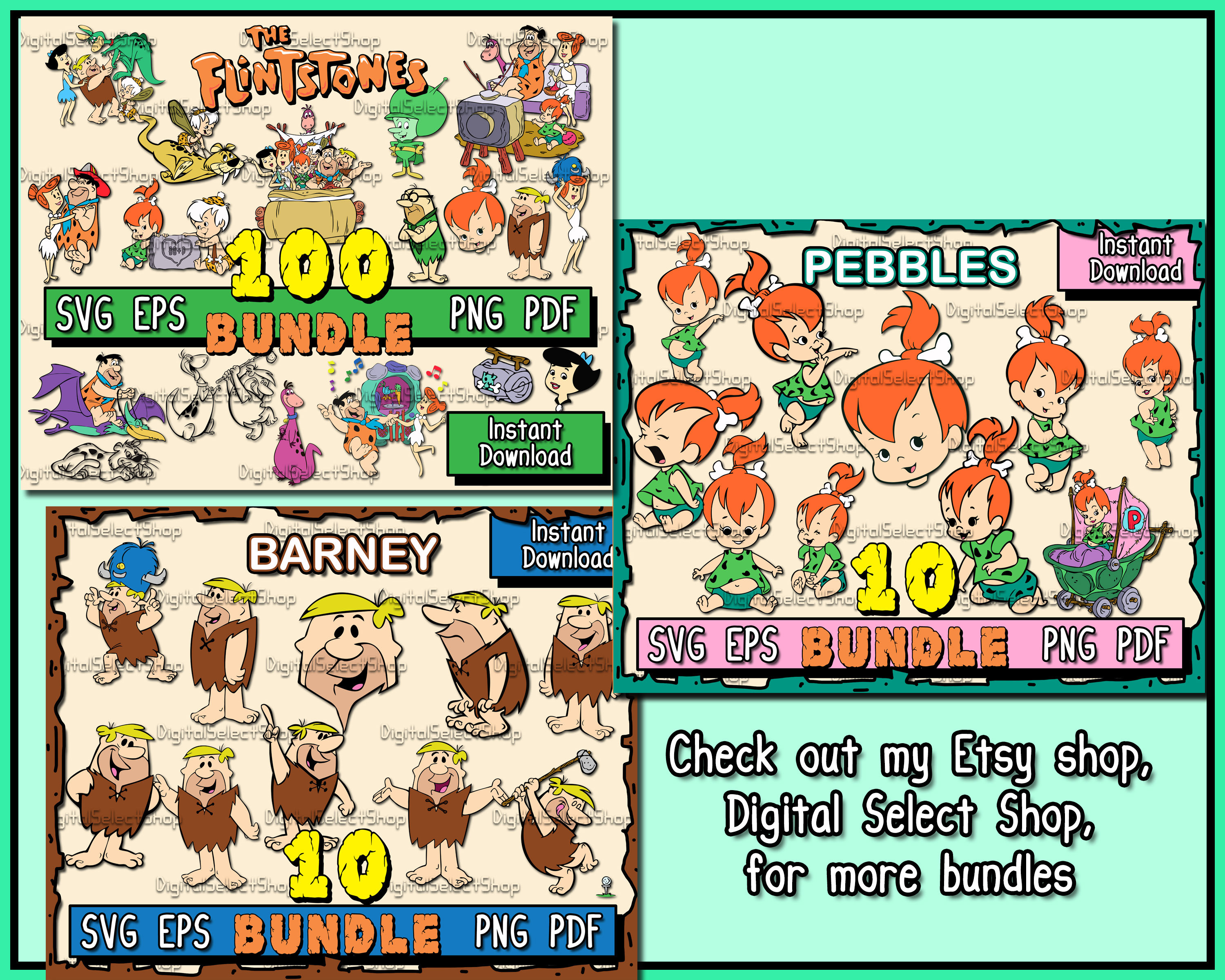 Fred Flintstones Svg Bundle, Svg Pack, Layered Svg, PNG, PDF, EPS ...