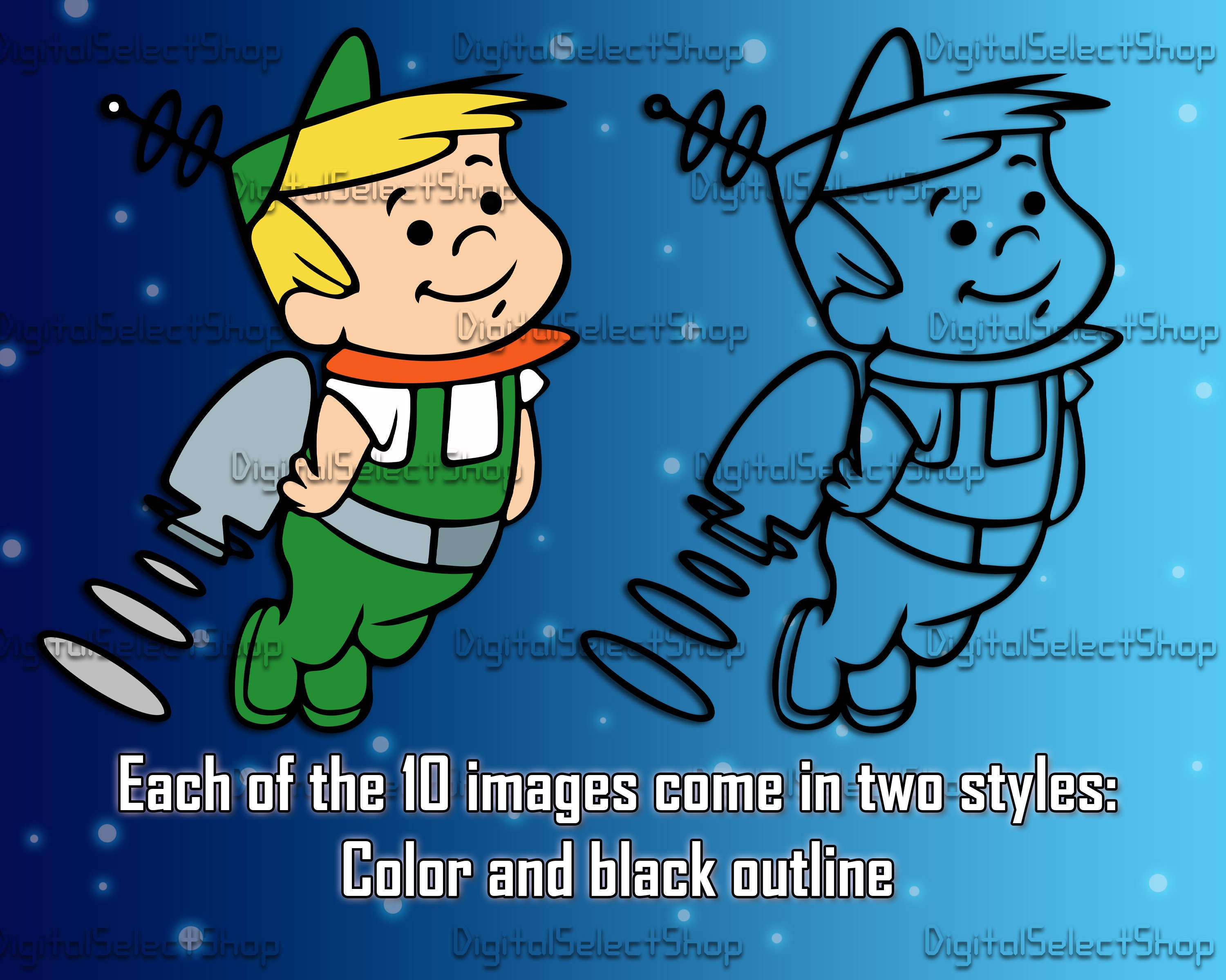 The Jetsons Svg Pack, Elroy Jetson, Retro Cartoon, Svg Bundle, Layered ...