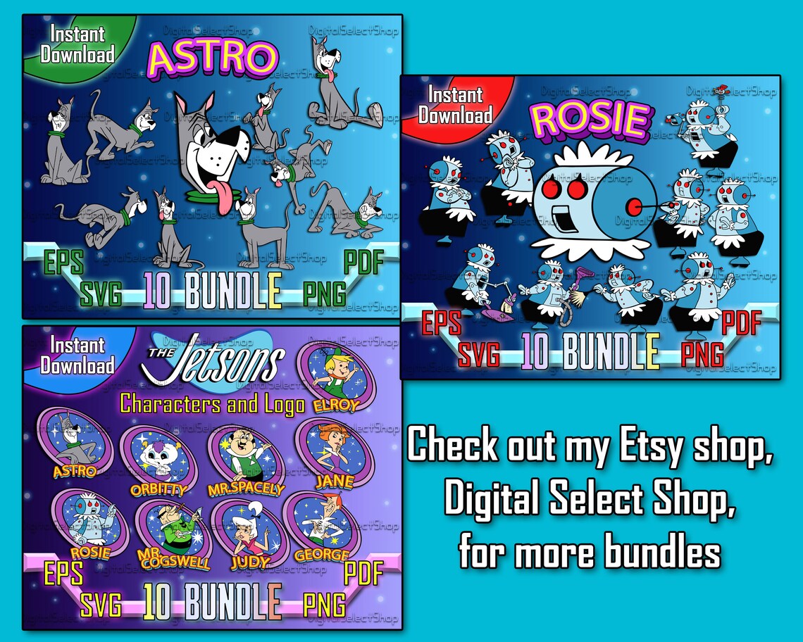 The Jetsons Svg Pack, Judy Jetson, Retro Cartoon, Svg Bundle, Layered ...