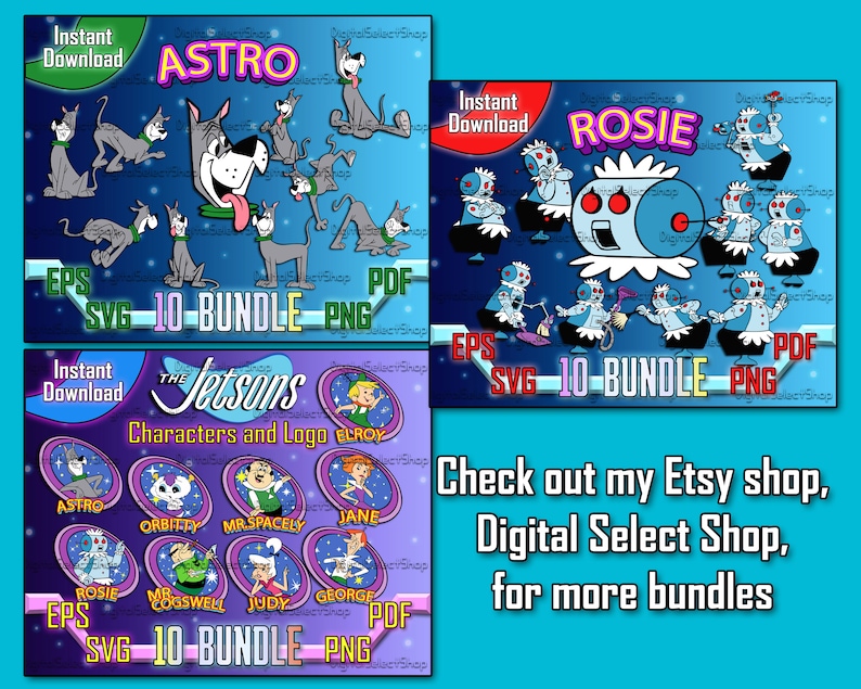 The Jetsons Svg Pack, Judy Jetson, Retro Cartoon, Svg Bundle, Layered Svg, PNG, PDF, EPS, Files ...