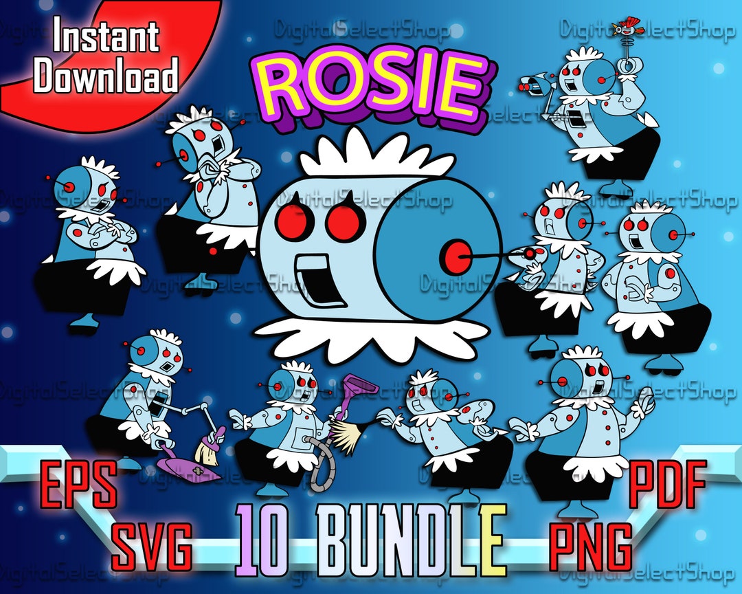 The Jetsons Svg Pack, Rosie Jetson, Retro Cartoon, Svg Bundle, Layered ...