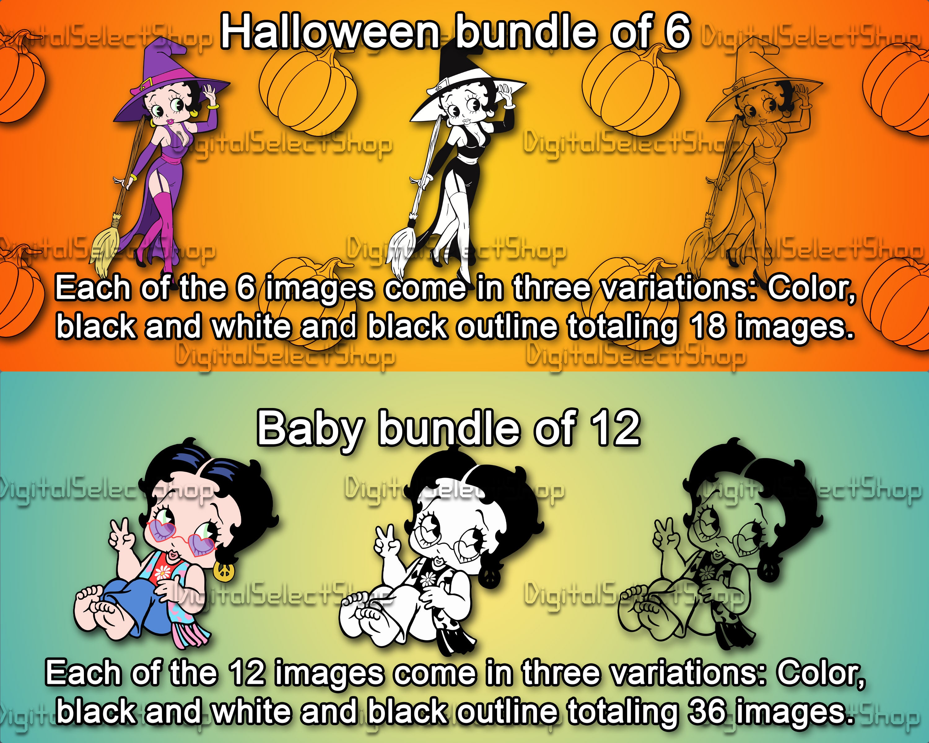 Super Betty Boop Svg Bundle, Svg Pack, Layered Svg, PNG, PDF, EPS ...