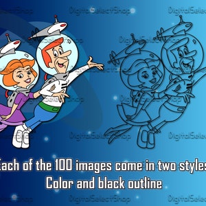 The Jetsons Svg Bundle, Retro Cartoon, Svg Pack, Layered Svg, PNG, PDF ...