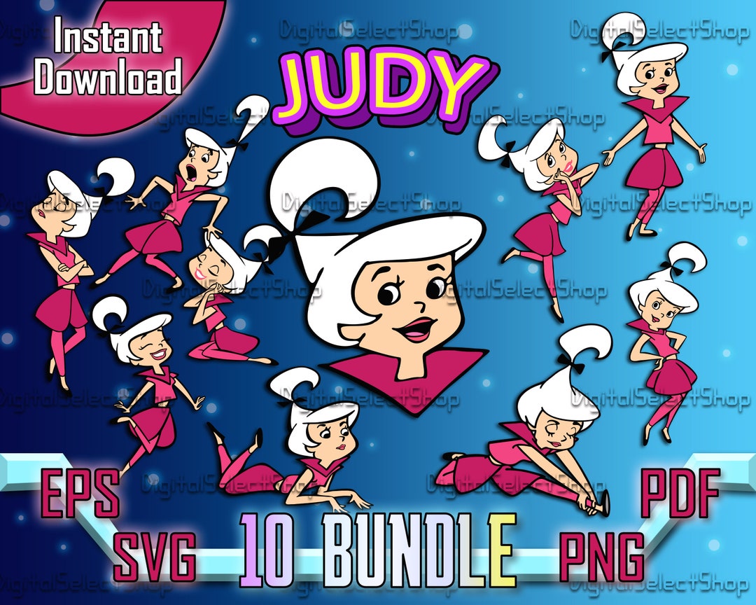 The Jetsons Svg Pack, Judy Jetson, Retro Cartoon, Svg Bundle, Layered ...