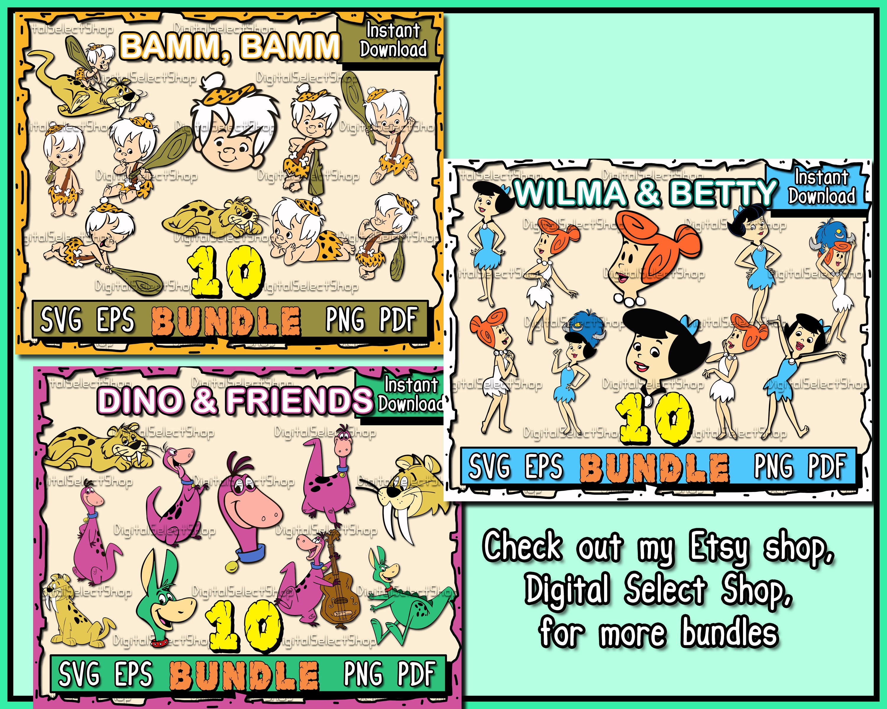 Pebbles Flintstones Svg Bundle, Svg Pack, Layered Svg, PNG, PDF, EPS ...