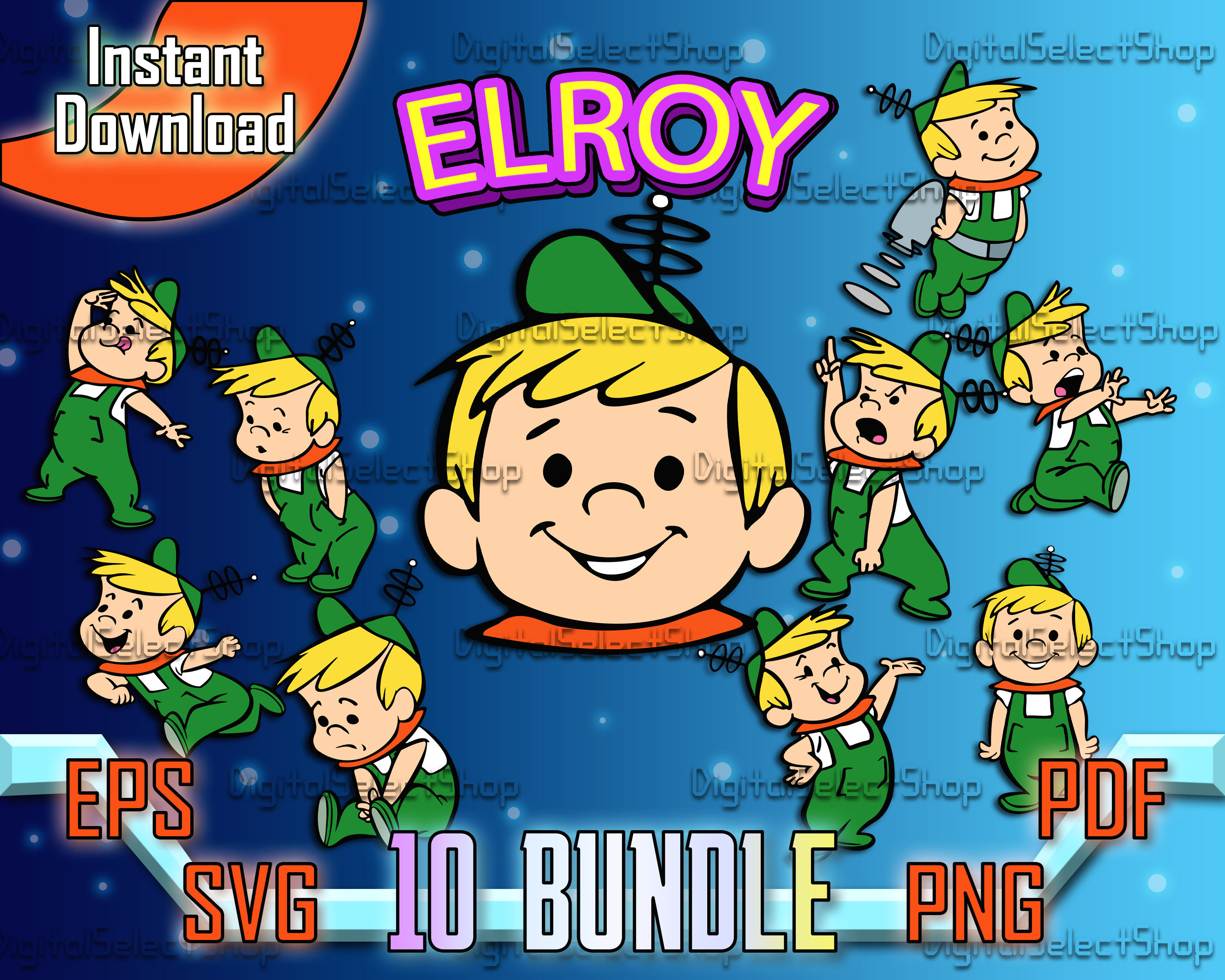 The Jetsons Svg Pack, Elroy Jetson, Retro Cartoon, Svg Bundle, Layered ...