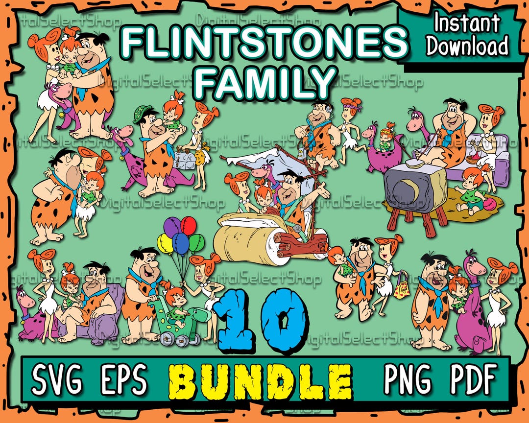Flintstones Svg Bundle, Family Svg Pack, Layered Svg, PNG, PDF, EPS ...