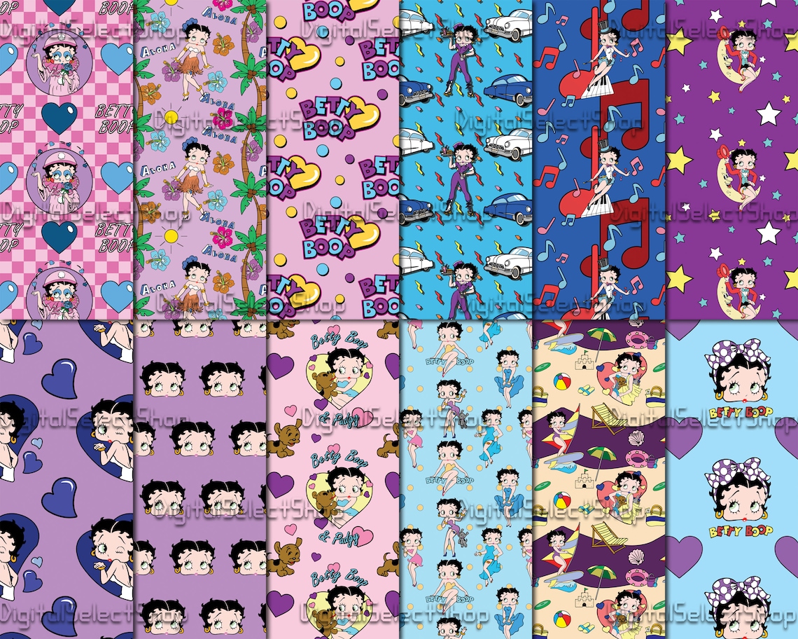 Seamless Digital Paper, Betty Boop Patterns, Scrapbooking, Seamless ...