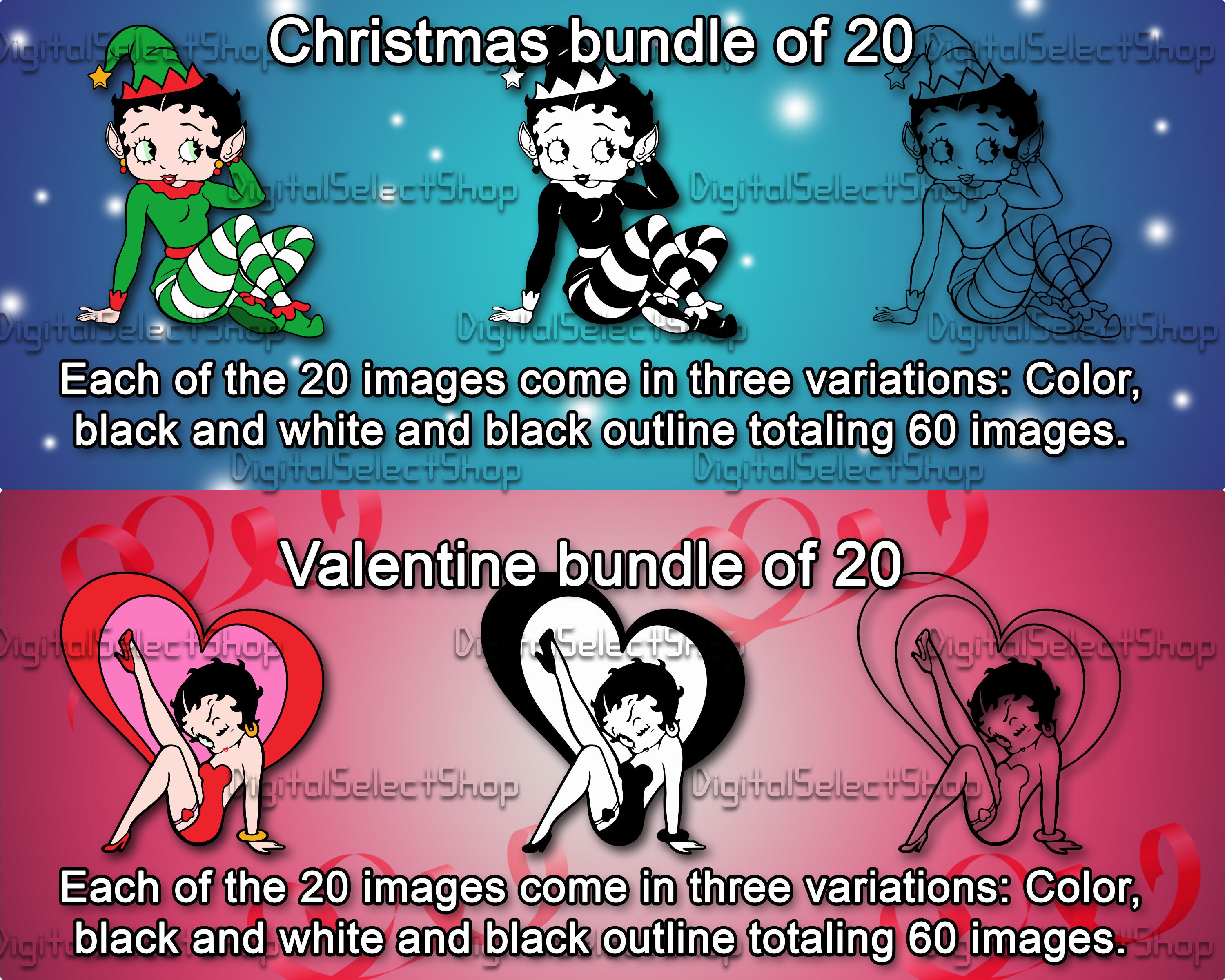 Super Betty Boop Svg Bundle, Svg Pack, Layered Svg, PNG, PDF, EPS ...