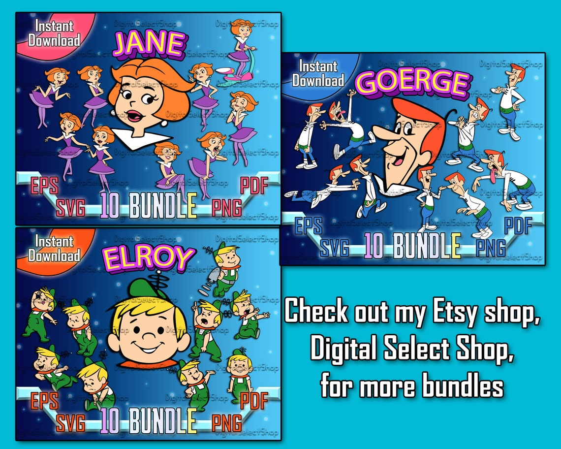 The Jetsons Svg Pack, Judy Jetson, Retro Cartoon, Svg Bundle, Layered ...