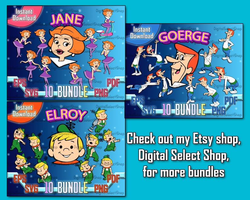 The Jetsons Svg Pack, Judy Jetson, Retro Cartoon, Svg Bundle, Layered ...