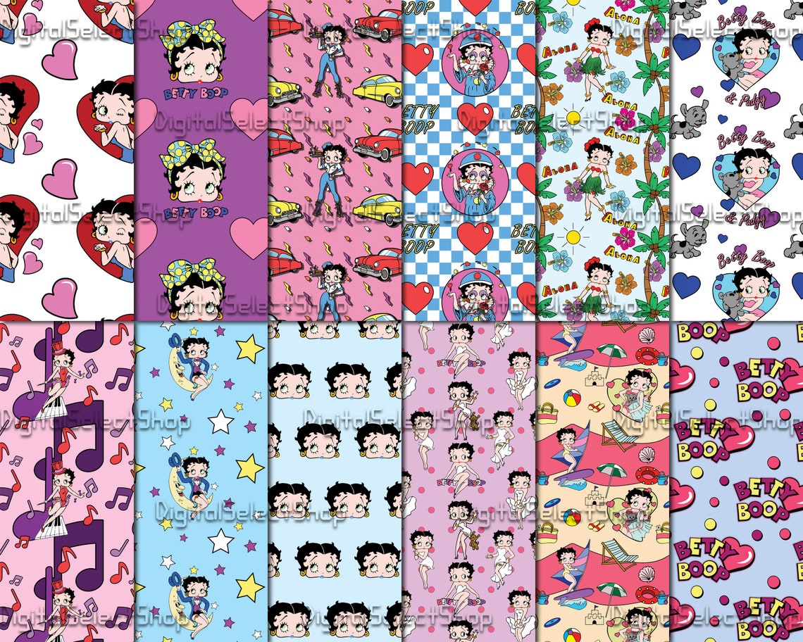 Seamless Digital Paper, Betty Boop Patterns, Scrapbooking, Seamless ...