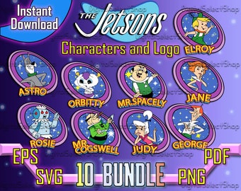 The Jetsons Svg Pack, Judy Jetson, Retro Cartoon, Svg Bundle, Layered Svg, PNG, PDF, EPS, Files ...