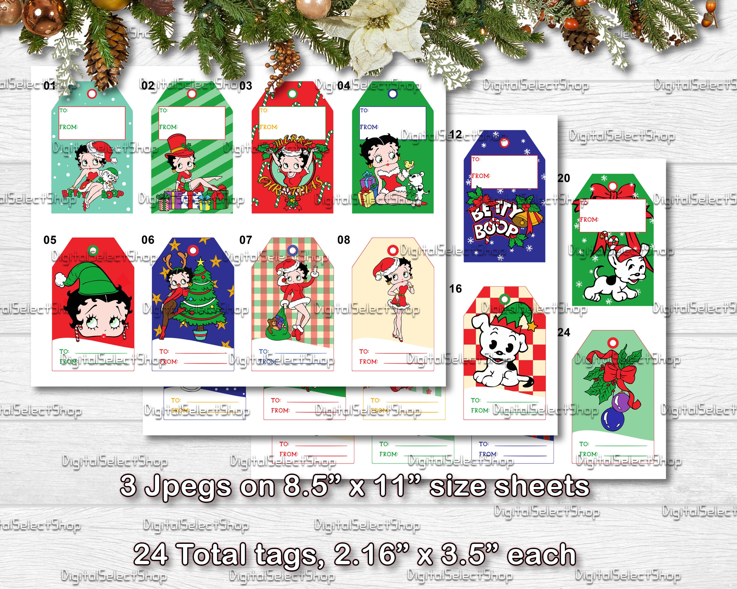 Christmas Digital Gift Tags Printable Christmas Tags Betty - Etsy