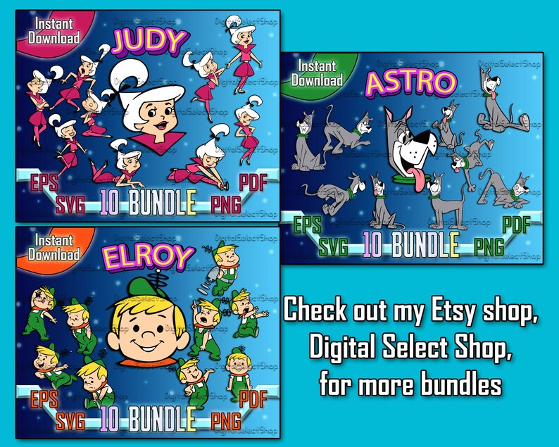 The Jetsons Svg Pack, George Jetson, Retro Cartoon, Svg Bundle, Layered ...