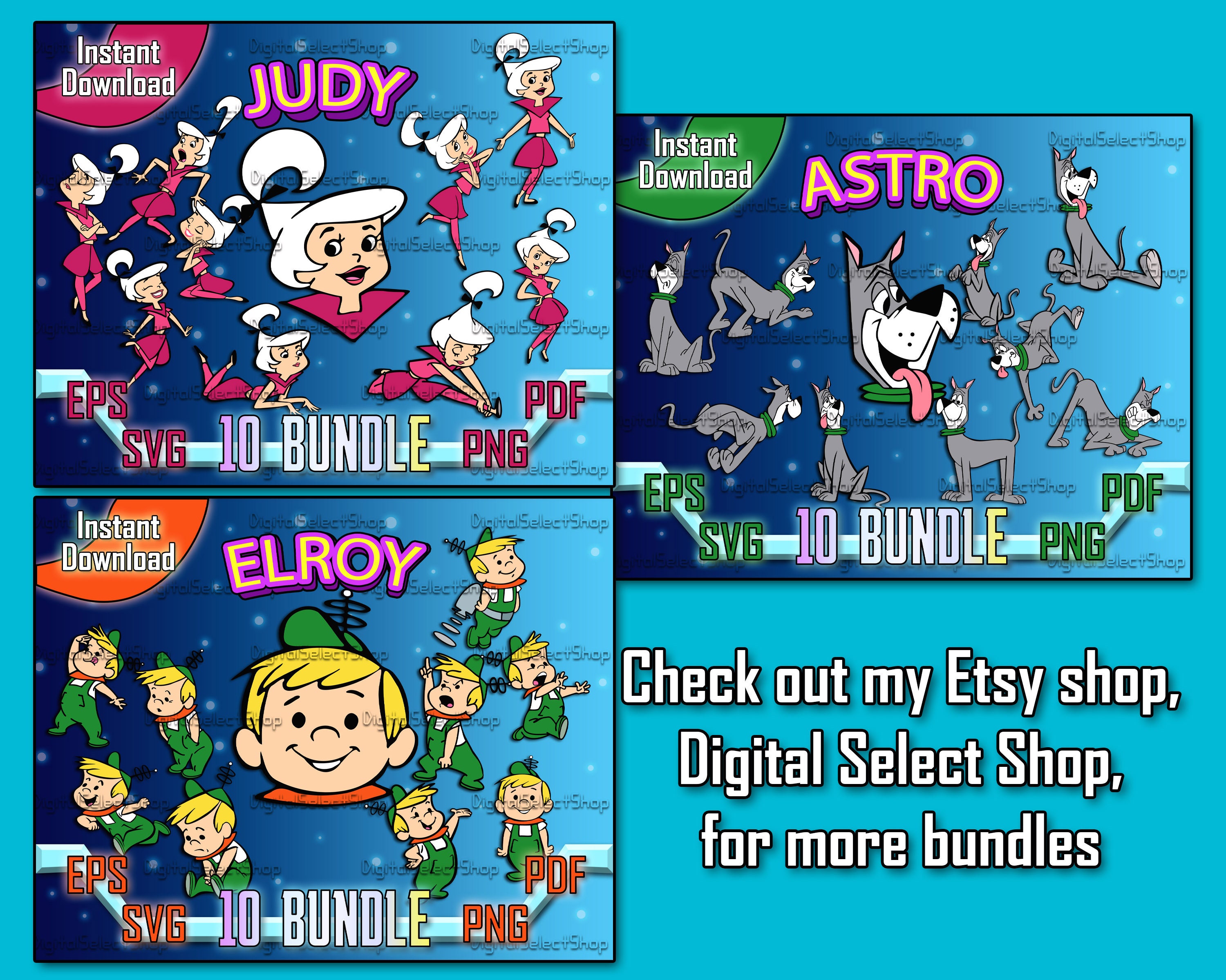 The Jetsons Svg Pack, George Jetson, Retro Cartoon, Svg Bundle, Layered ...