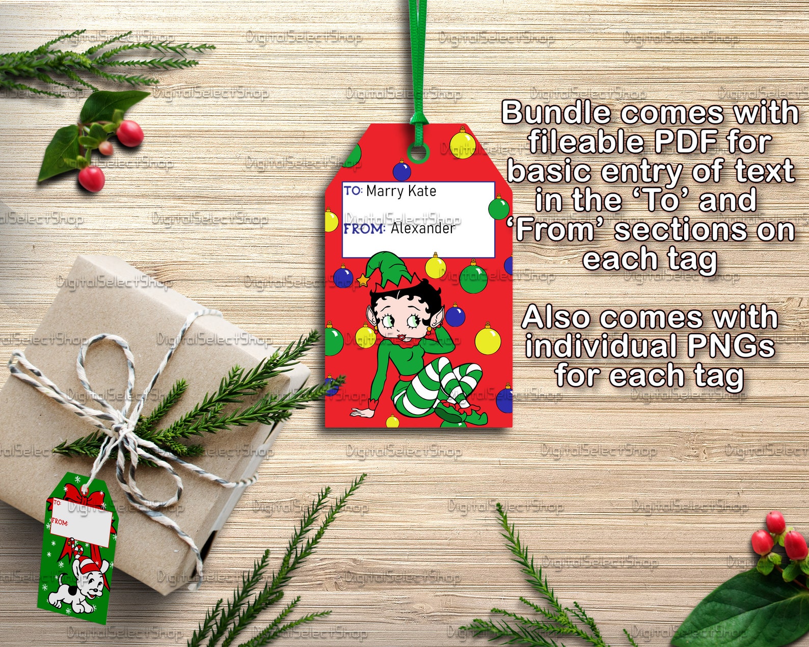 Christmas Digital Gift Tags Printable Christmas Tags Betty - Etsy