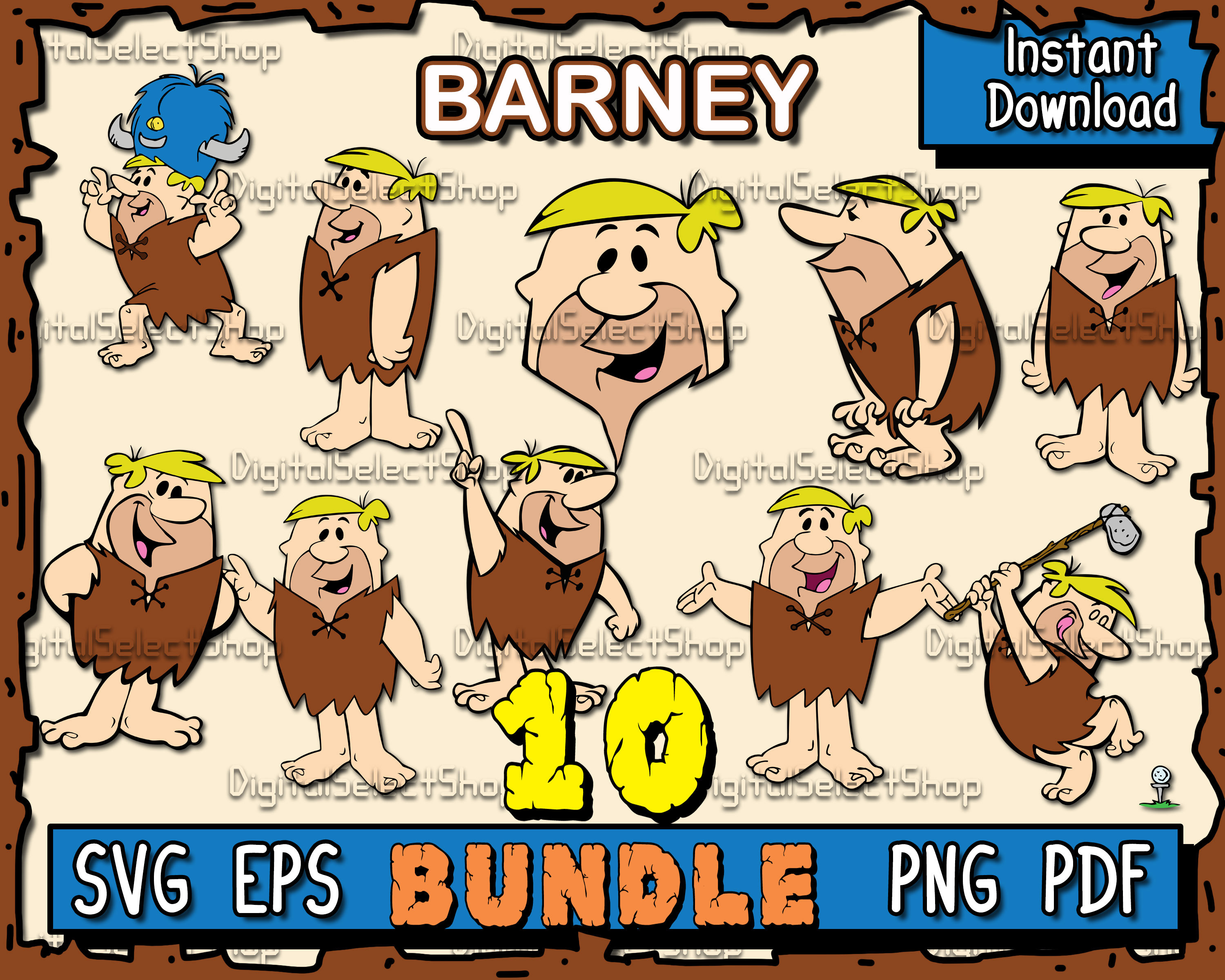 Flintstones Svg Bundle, Barney, Svg Pack, Layered Svg, PNG, PDF, EPS ...