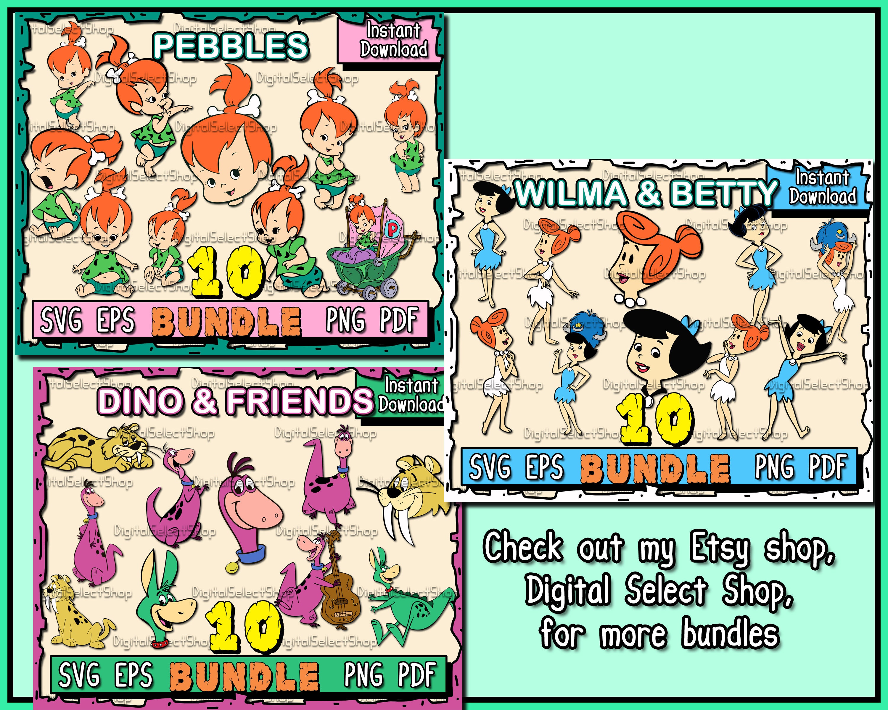 Fred Flintstones Svg Bundle, Svg Pack, Layered Svg, PNG, PDF, EPS ...