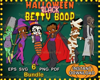 Black Betty Boop Svg Package, African, Bundle Layered Svg, PNG, PDF ...