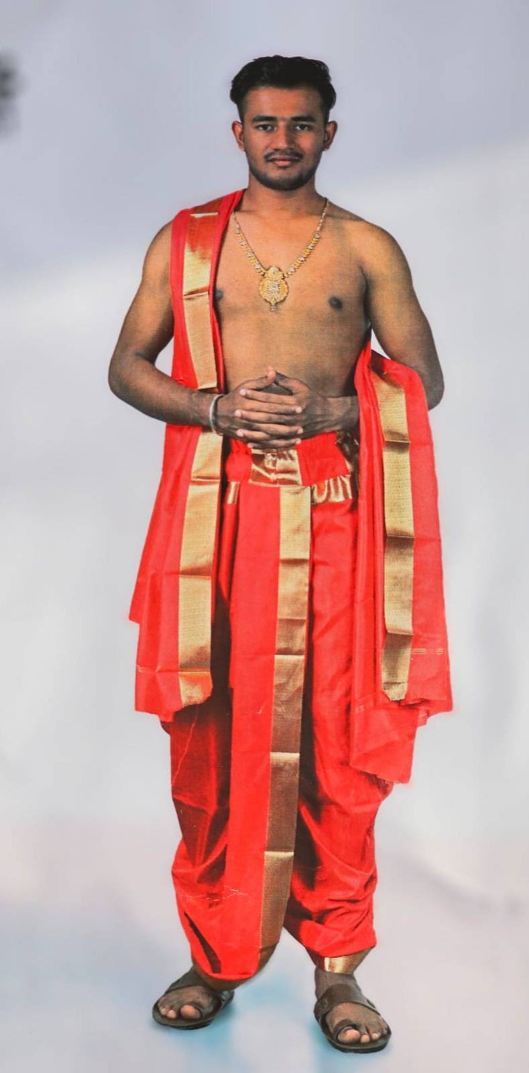 Ready-made / Stitched Dhoti/lungi and Angavastram Set With - Etsy