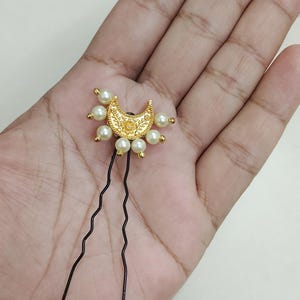 Hair Pin / Khopa/ Handmade Maharastrian Hair Pin With Pearls | Hair Bun ...