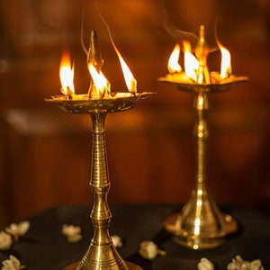 Brass Kerala Deepam Lamp Stand Set of 2 10 Inch - Etsy