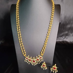 Elegant Maharashtrian Pearl and Bormal Necklace Tanmani Combo - Etsy