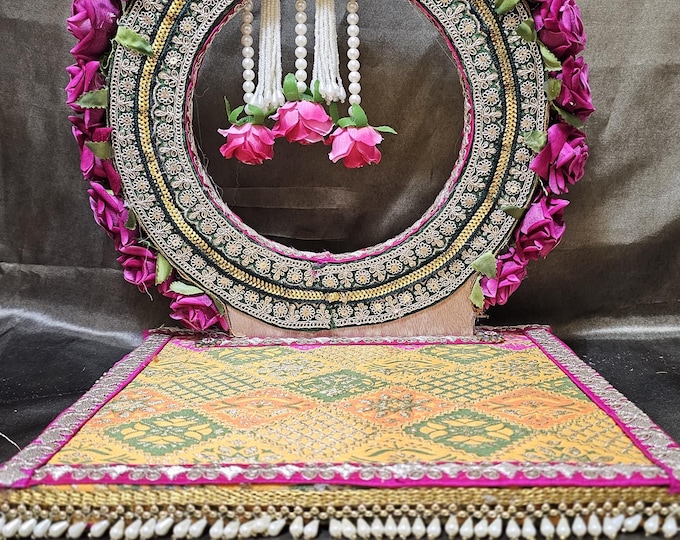 Handcrafted Wooden Singhasan for Ganesha and Laddu Gopal With Pearls ...