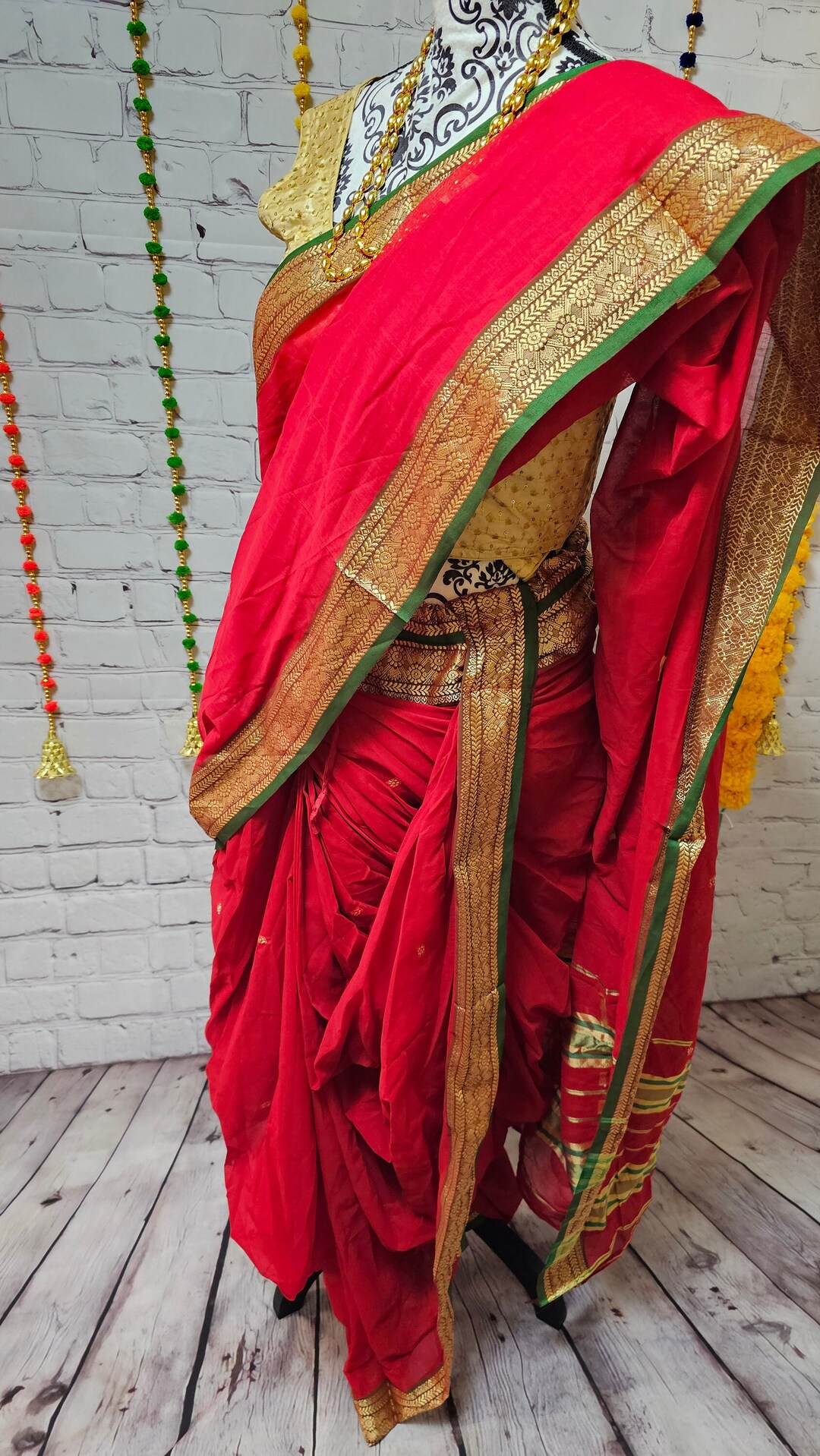 Ready to Wear Nauwari / Maharastrian Saree in Khopa Style - Etsy
