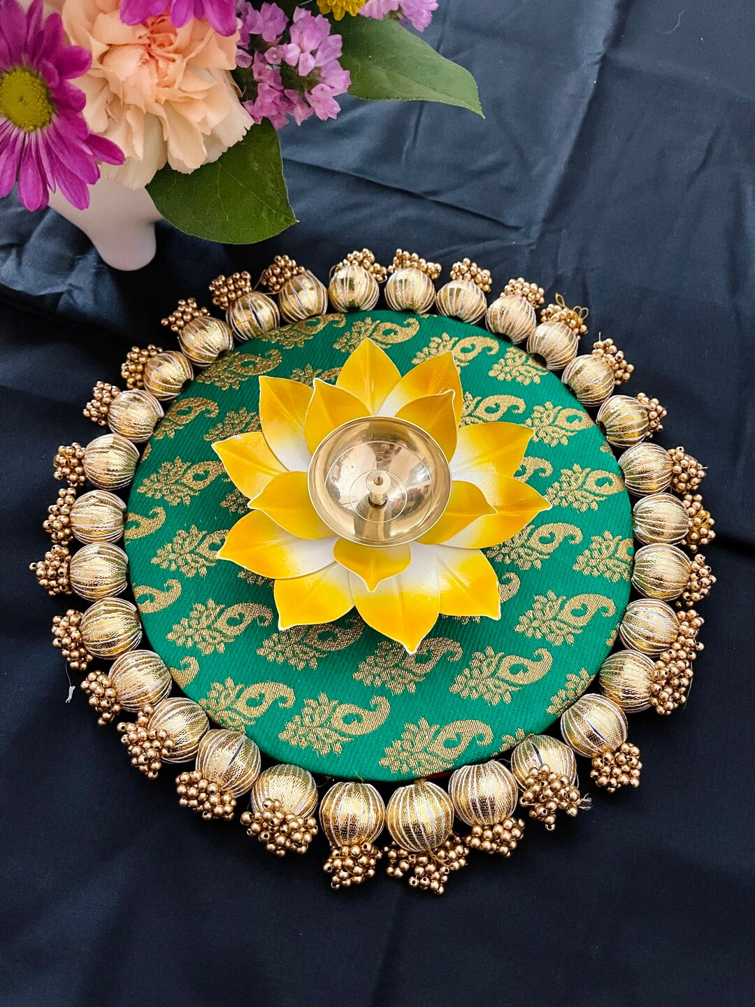 Floral Reversible Patola Platters/ Centerpiece Mat-floor Rangoli ...