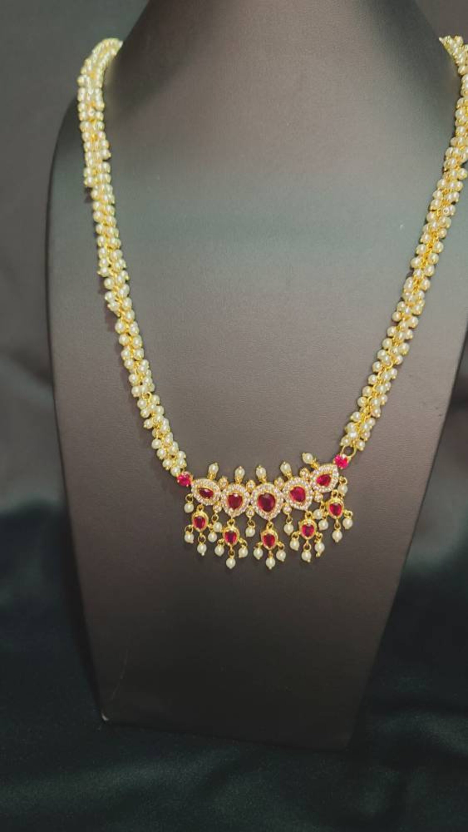 Elegant Maharashtrian Pearl and Bormal Necklace Tanmani Combo - Etsy