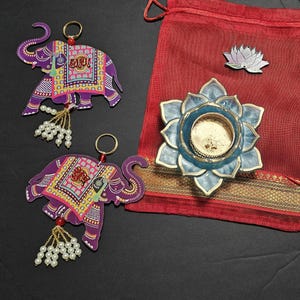 Diwali Gift Box With Tealight Candle Holders, Shubh Labh & Rangoli MDF ...
