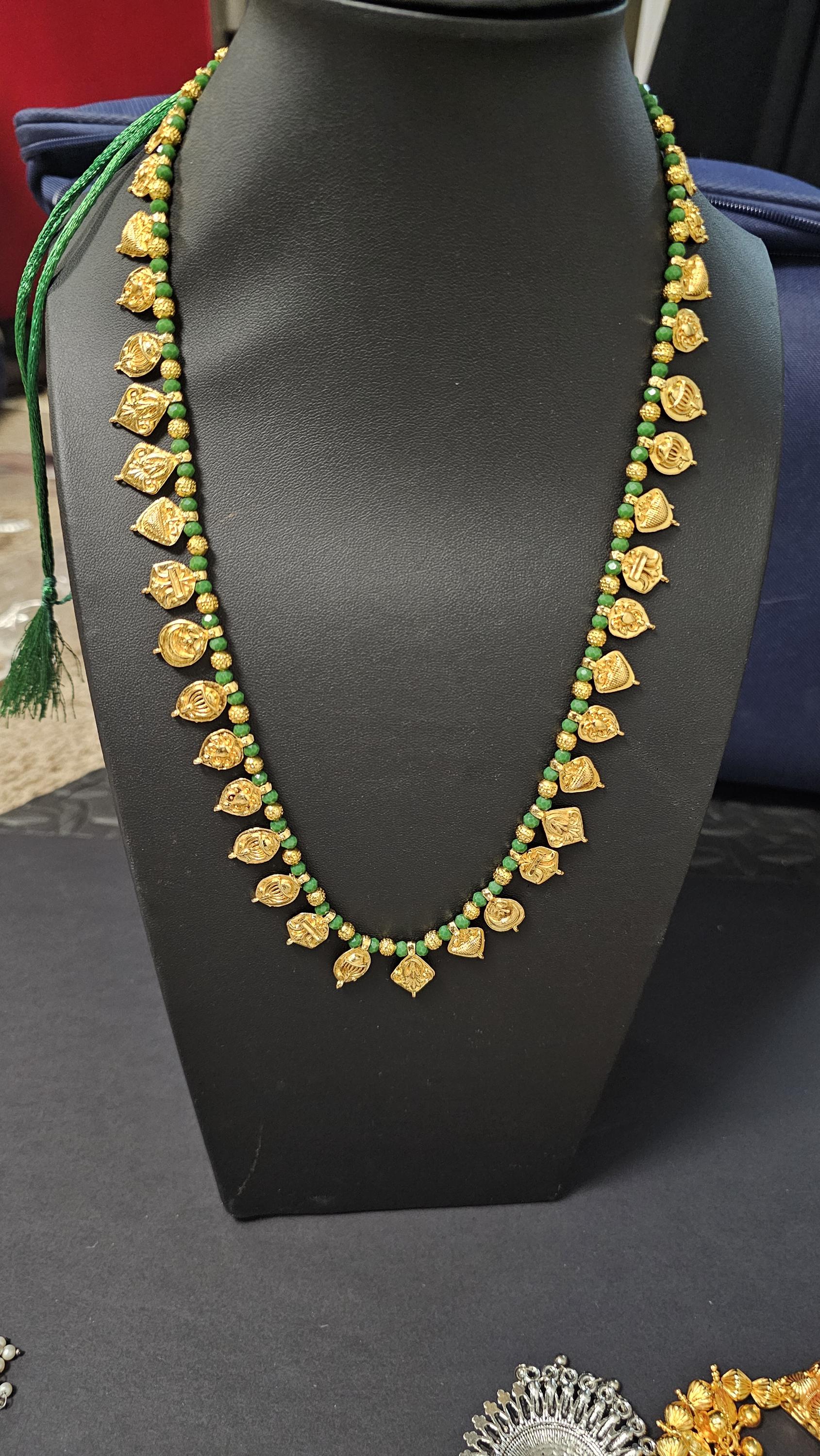 Paramparik Mudra Haar/ Coin Crystal Premium Necklace/ Kasu Necklace ...