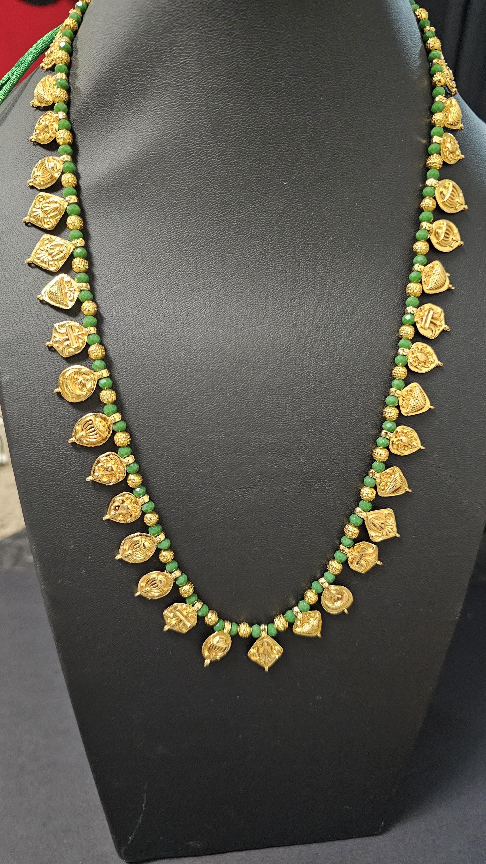 Paramparik Mudra Haar/ Coin Crystal Premium Necklace/ Kasu Necklace ...