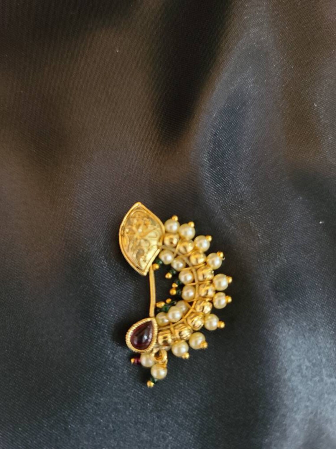Pressed Nath/ Nose Ring /marathi Nose Ring /NON Piercing | Etsy
