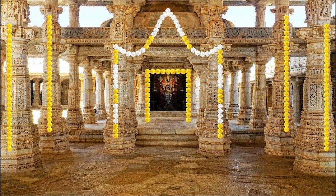 Temple Dwar Toran Tirupati Balaji Backdrop - Divine Decor for Puja ...