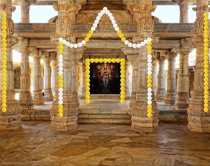 Temple Dwar Toran Tirupati Balaji Backdrop - Divine Decor for Puja ...