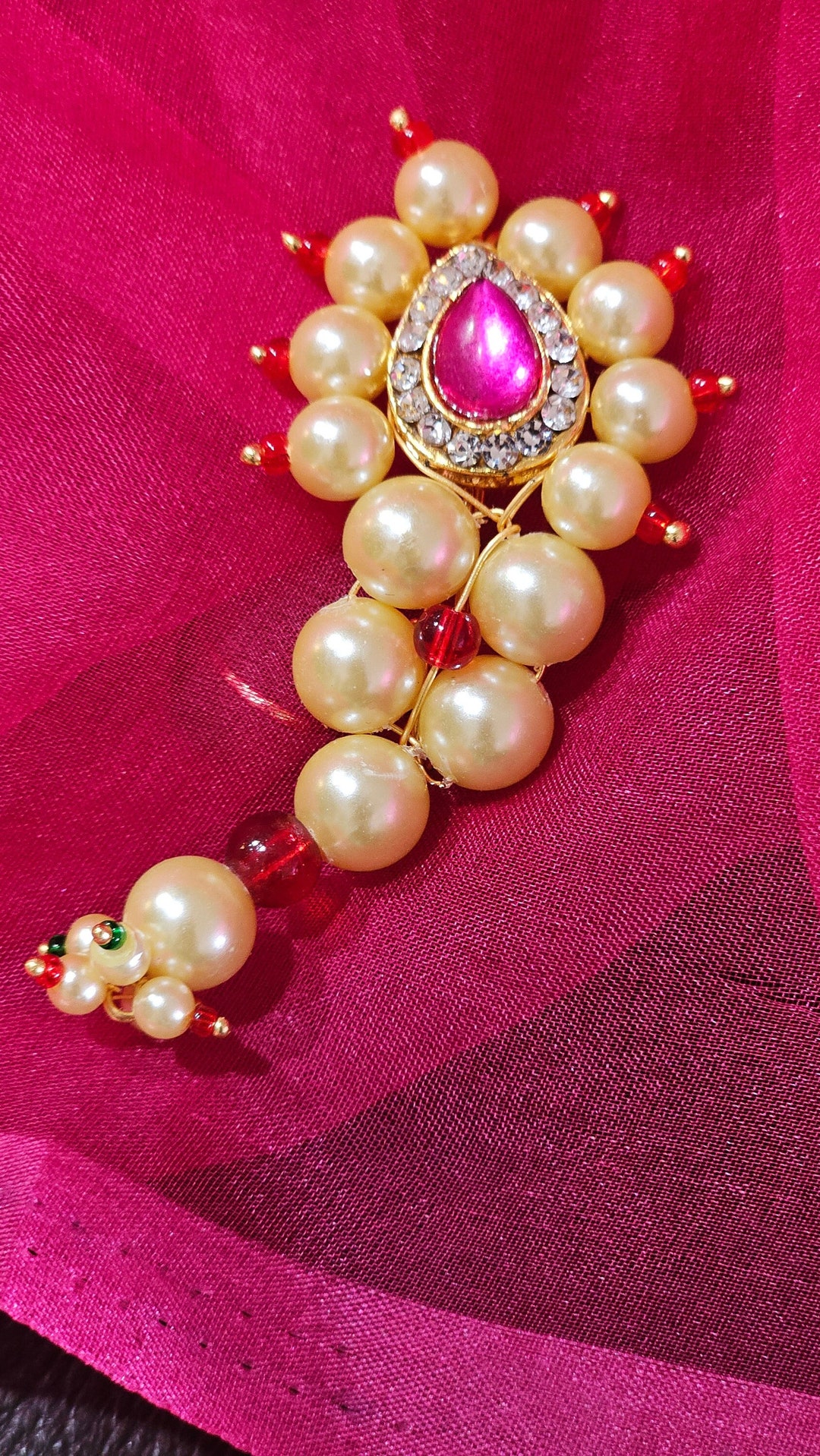 Maharashtrian Nath Brooch / Saree Pin / Hair Accessory: Embrace ...